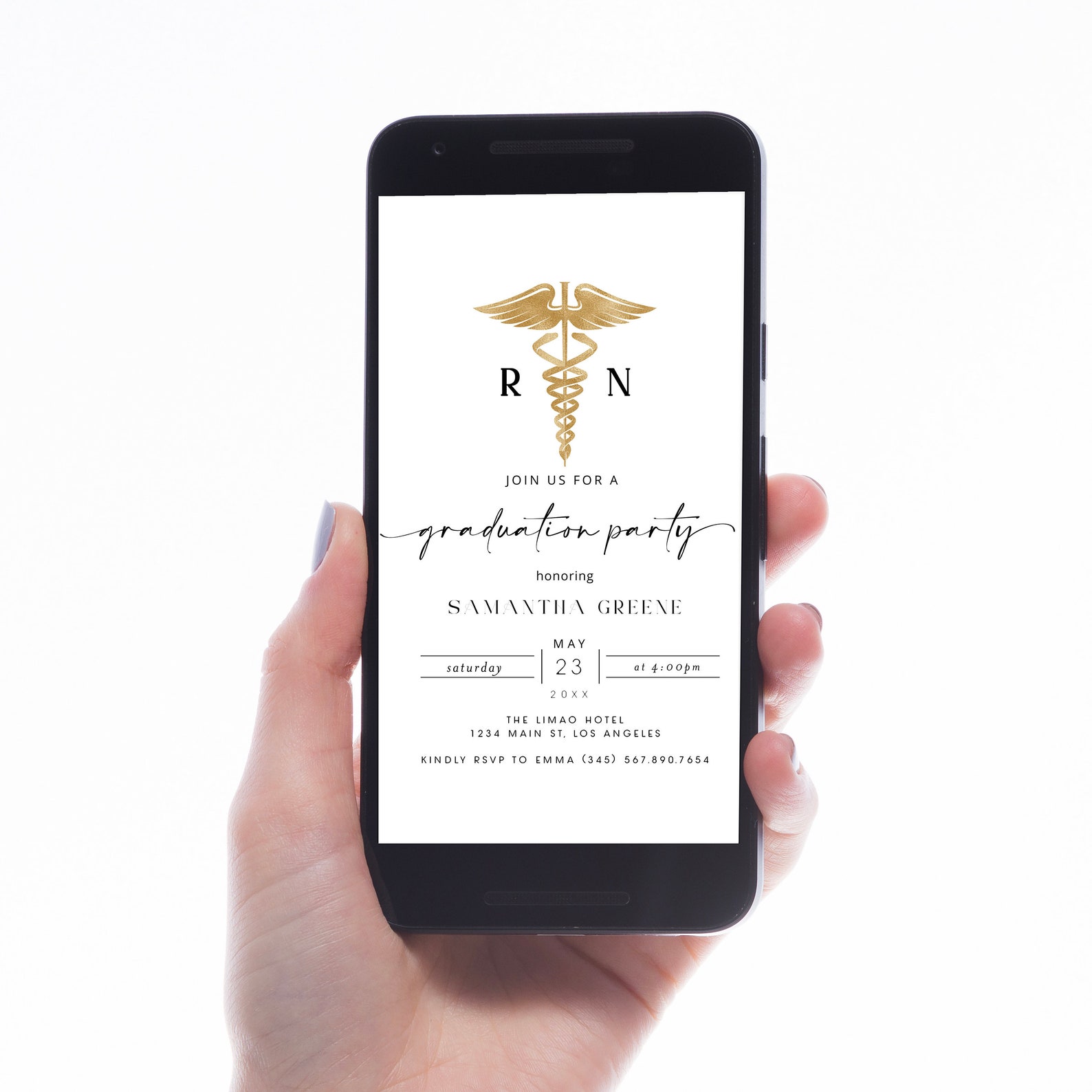 Nurse Graduation Party Invitation, RN Graduation Invitation, RN ...