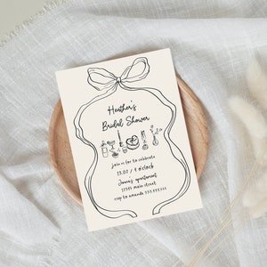 Old Money Bridal Shower Invitation, Ribbon Bridal Shower Invitation ...