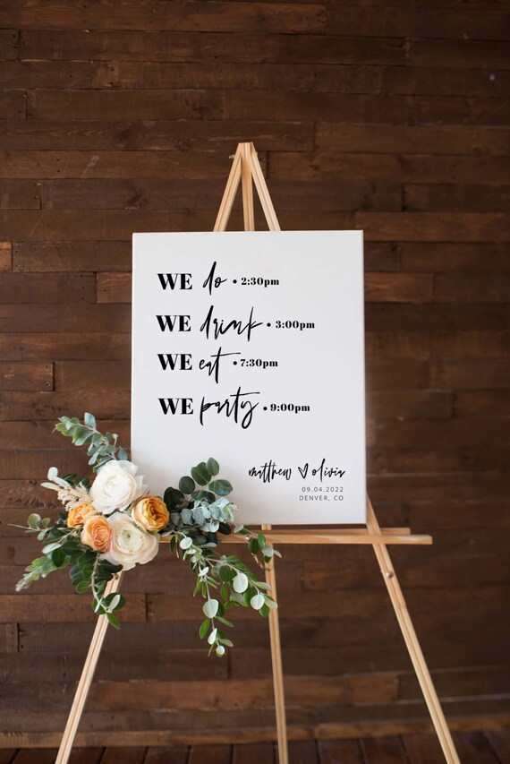 We Do Wedding Sign Minimalist Wedding Sign Template We Do We - Etsy