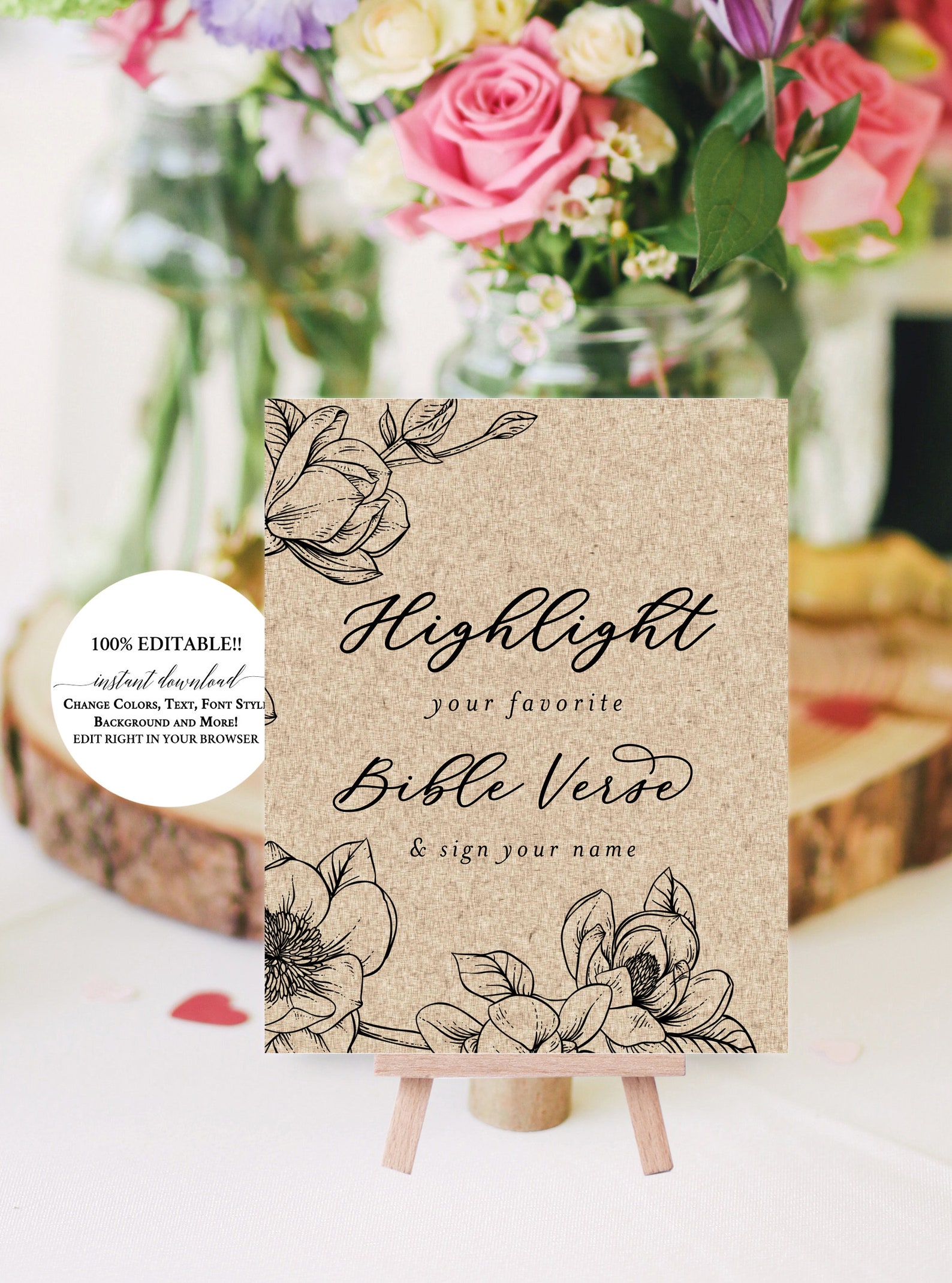 Bible Verse Wedding Sign Highlight Bible Verse Sign Wedding | Etsy