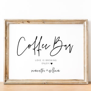 Wedding Coffee Bar Sign Template, Wedding Coffee Tear Bar Sign, Love is ...
