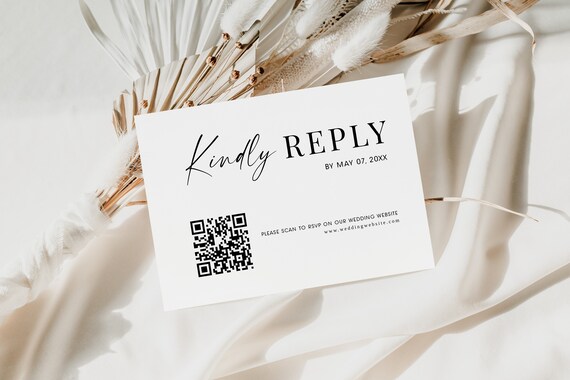 Kindly Reply Card Template Modern RSVP Card Template Modern - Etsy