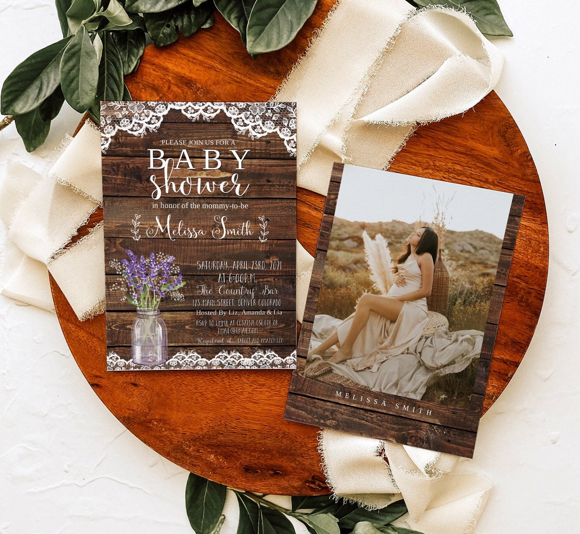 Rustic Baby Shower Invitation Printable Country Baby Shower - Etsy