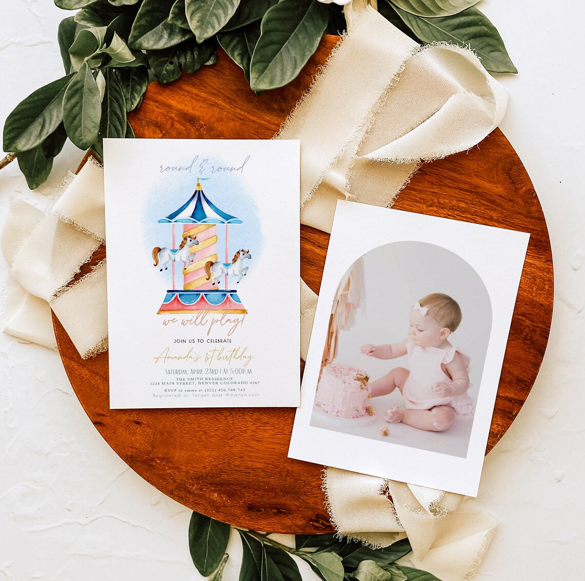 Carousel Birthday Invitation Carousel Invitation Girl | Etsy