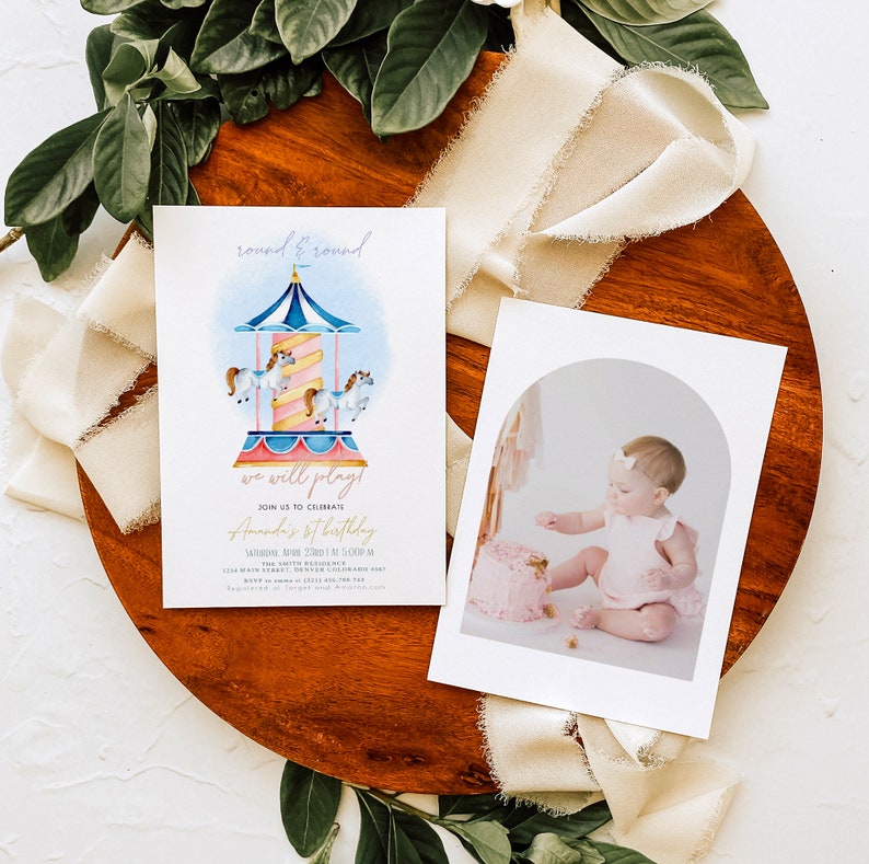Carousel Birthday Invitation Carousel Invitation Girl - Etsy