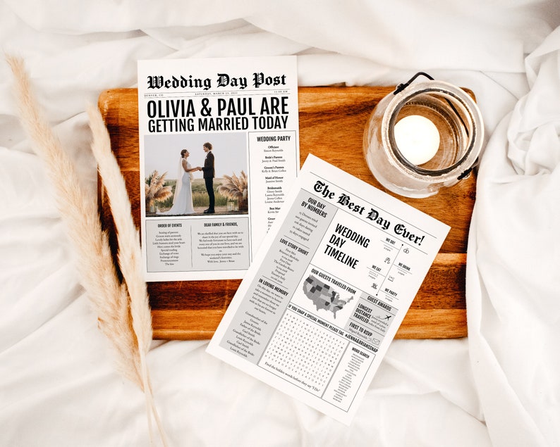 Newspaper Wedding Program Fun Wedding Program Template - Etsy
