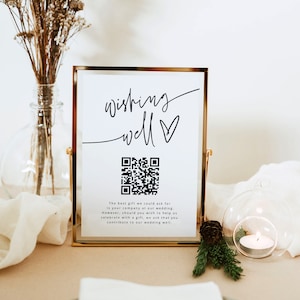 Wedding Wishing Well QR Code Sign, Wishing Well QR Code, Qr Wedding ...