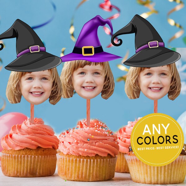 Witches Hat Cupcake Toppers - Etsy