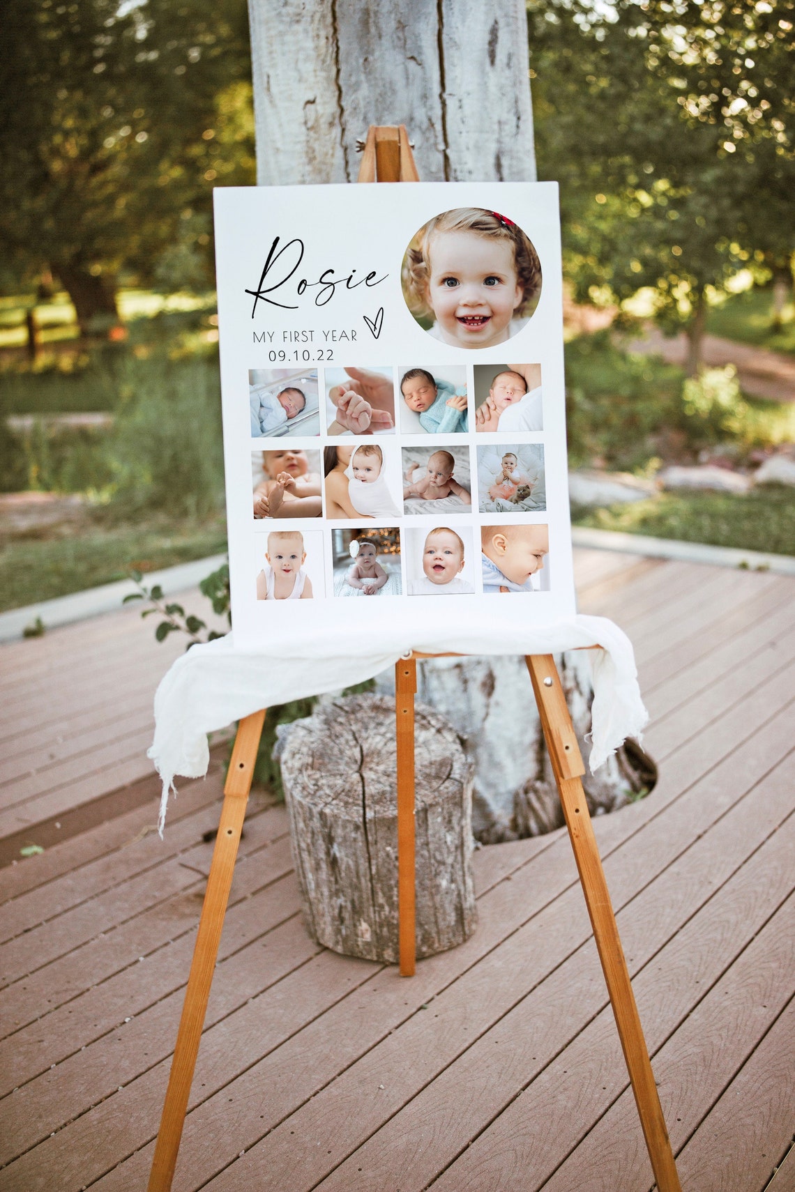 Modern First Year Photo Board Template Printable Baby's - Etsy