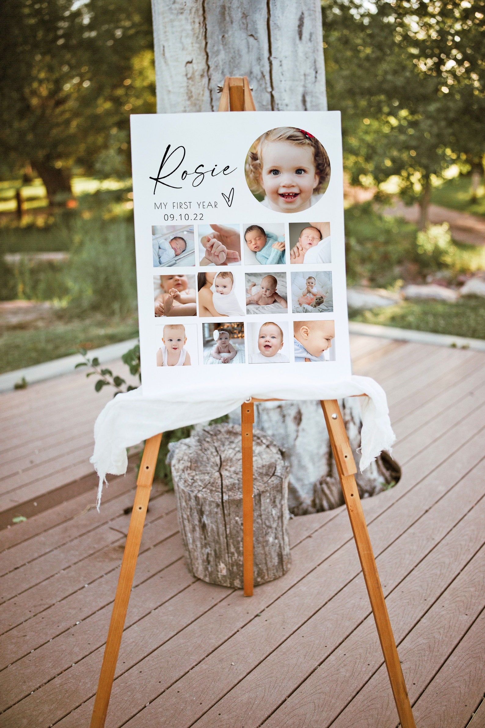 Modern First Year Photo Board Template Printable Baby's - Etsy