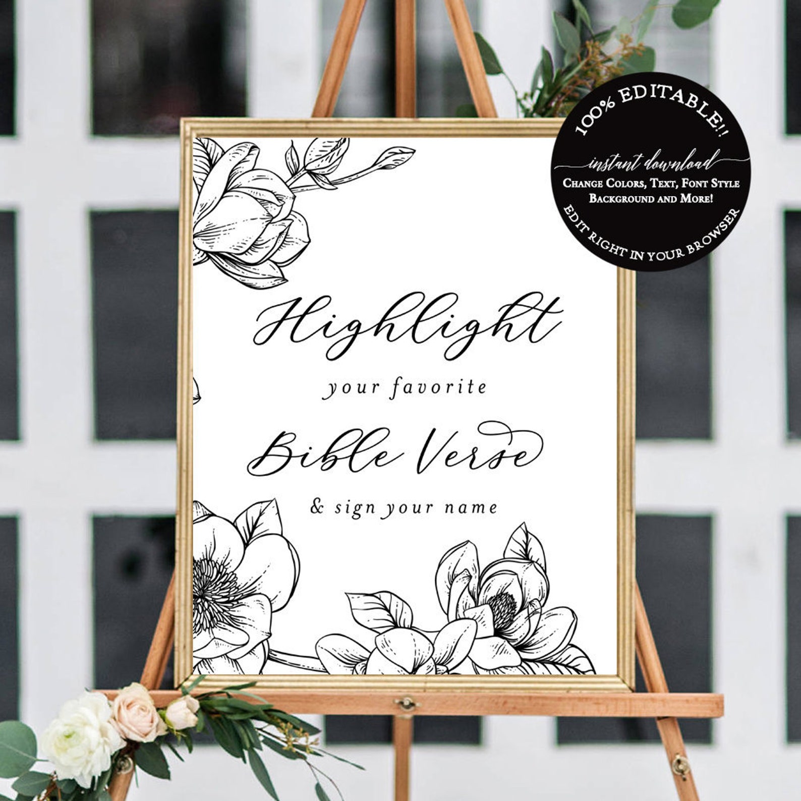 Bible Verse Wedding Sign Highlight Bible Verse Sign Wedding | Etsy