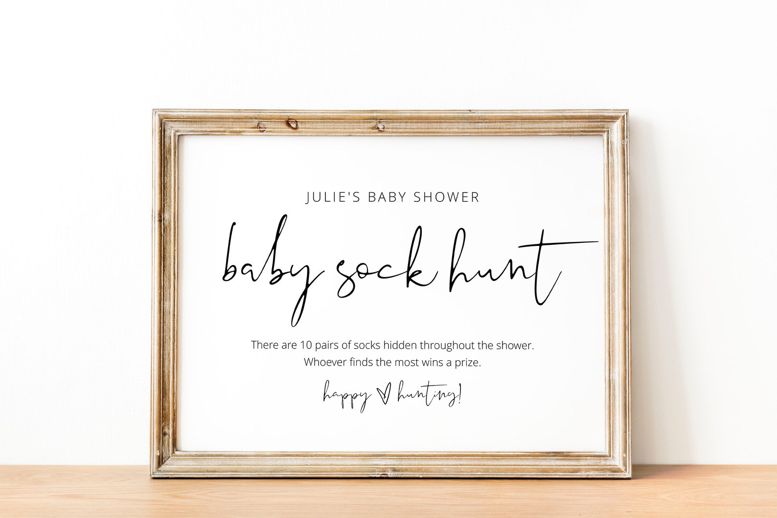 Baby Sock Hunt Sign Modern Baby Shower Games Sock Hunt Baby - Etsy