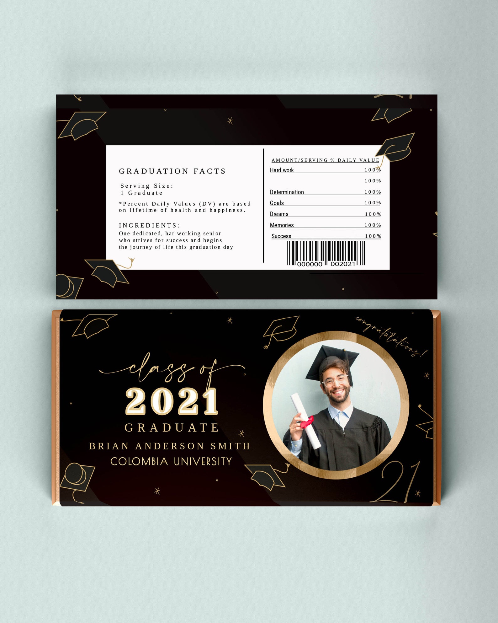 Graduation Candy Bar Wrappers With Photo Graduation Candy Bar - Etsy