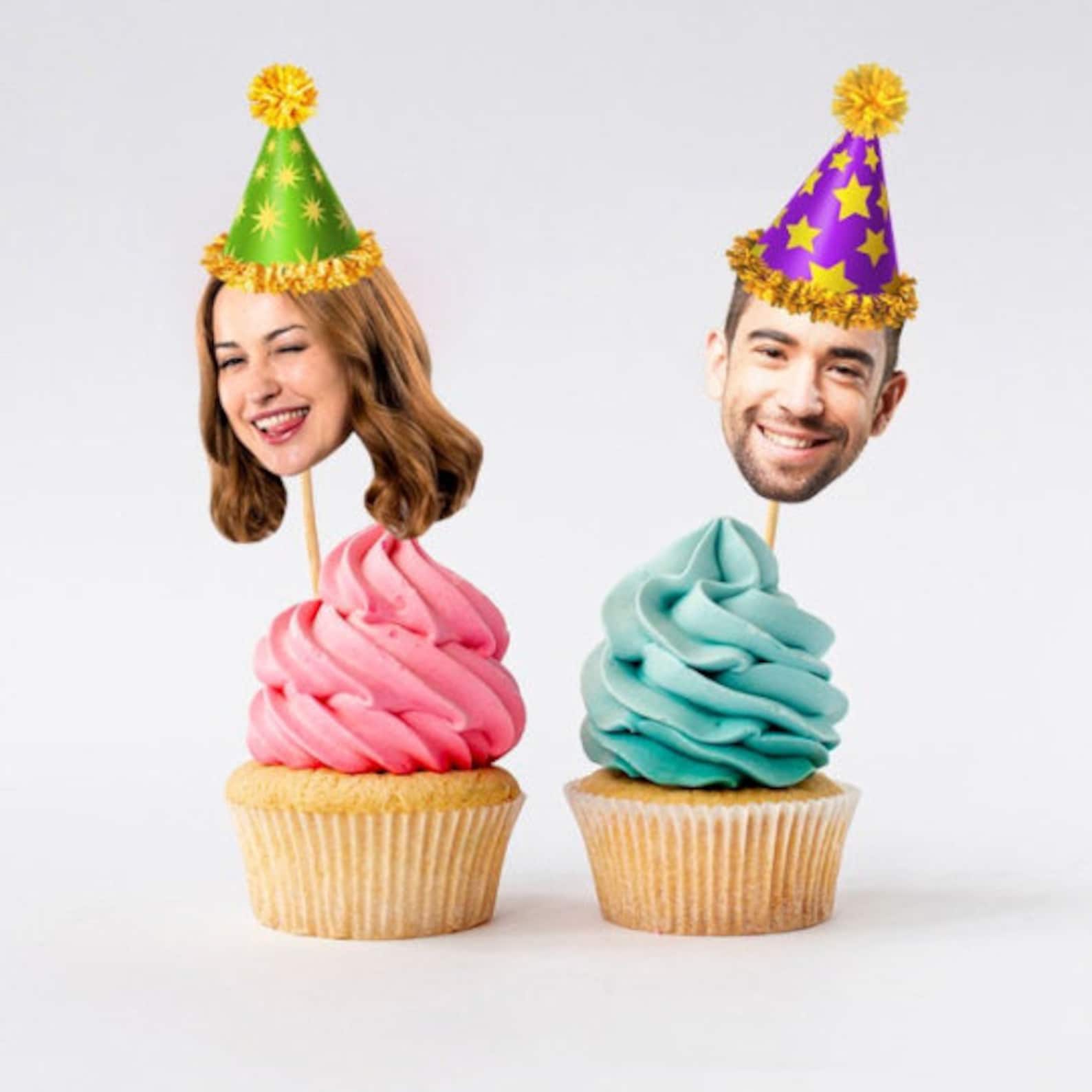 Personalized Face Cupcake Toppers Funny Cupcake Topper - Etsy