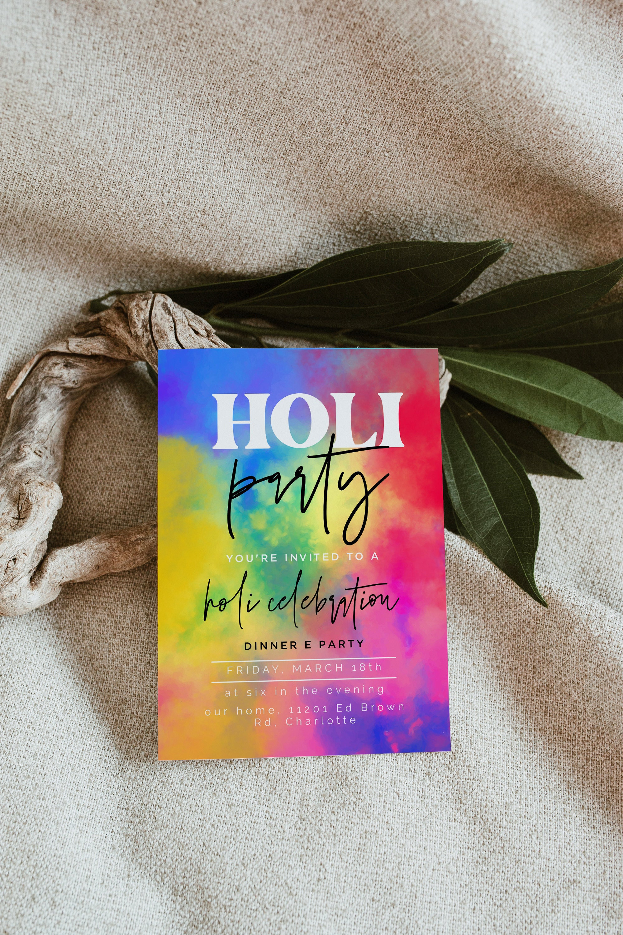 Holi Festival Party Invitation Festival of Love Holi Party - Etsy