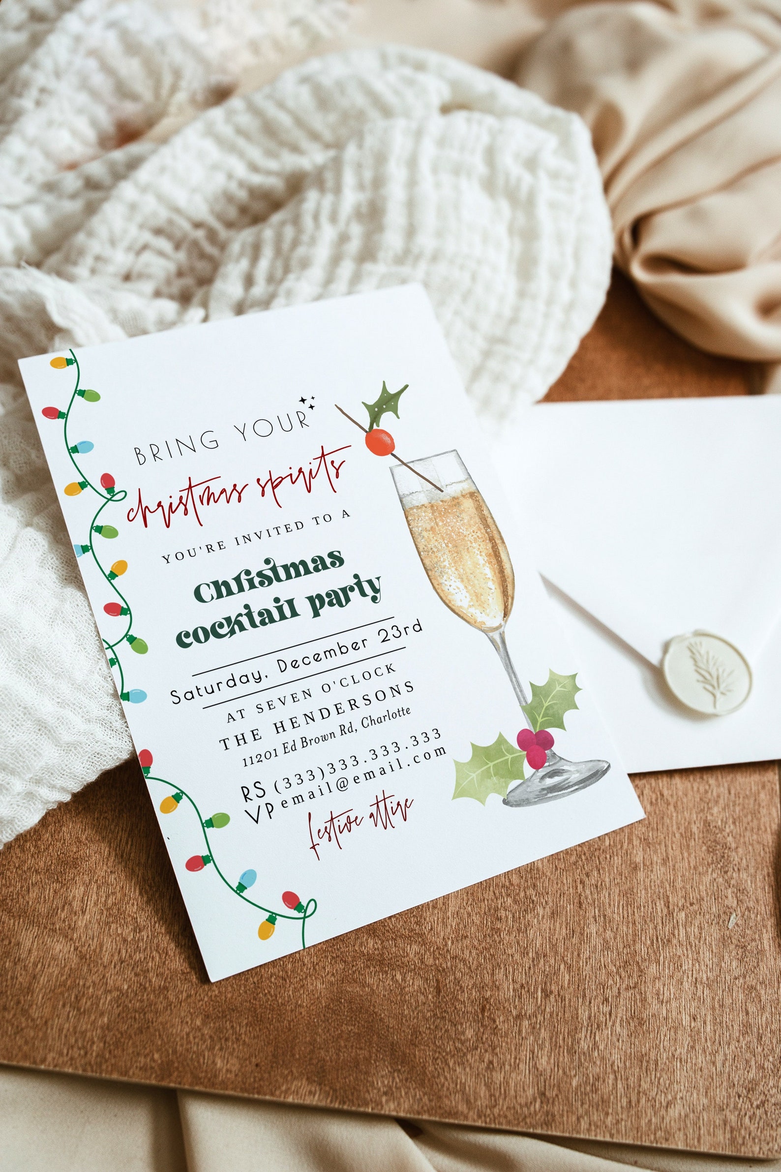 Christmas Cocktail Party Invitation Editable Christmas Office - Etsy Canada