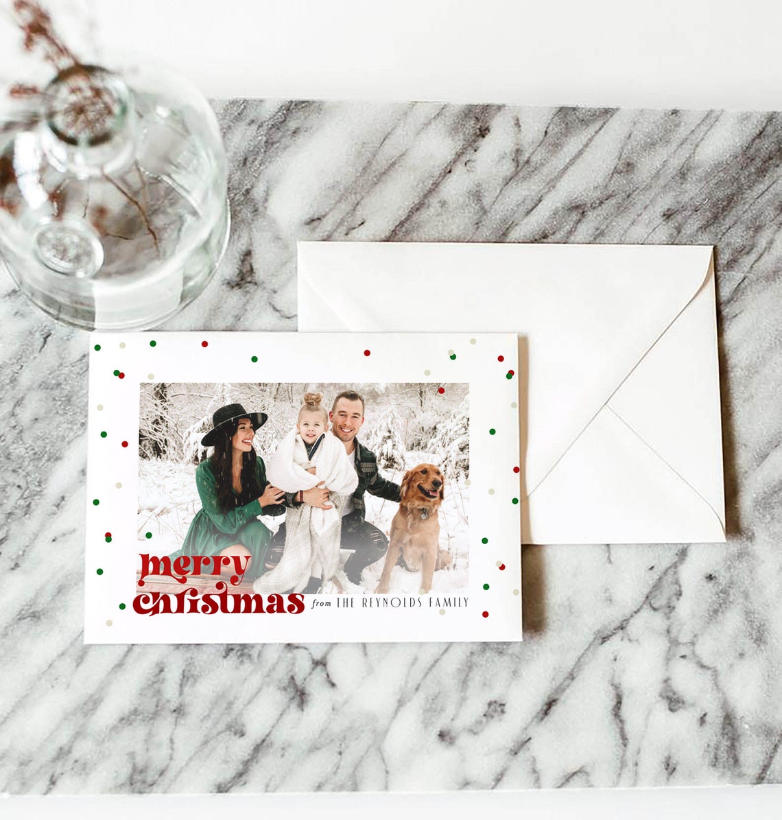 Editable Christmas Card Template Modern Christmas Card | Etsy