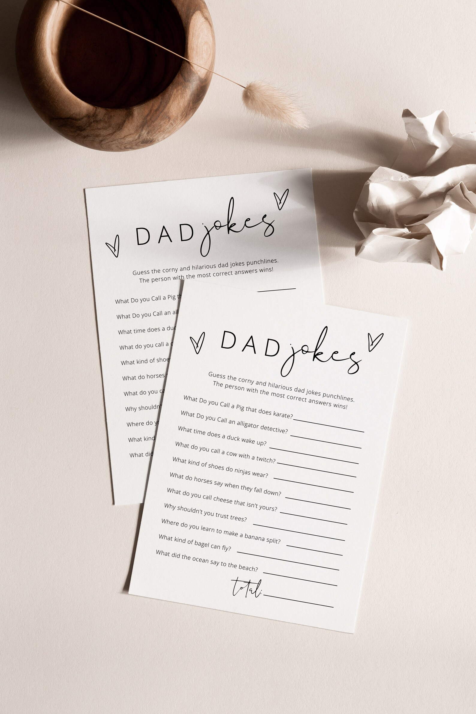 Dad Jokes Baby Shower Game, Editable Baby Shower Trivia Games, Dad ...