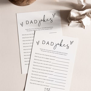 Dad Jokes Baby Shower Game, Editable Baby Shower Trivia Games, Dad ...