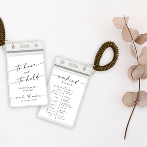 Wedding Room Key Card Tag Template, Wedding Itinerary Agenda, Printable ...