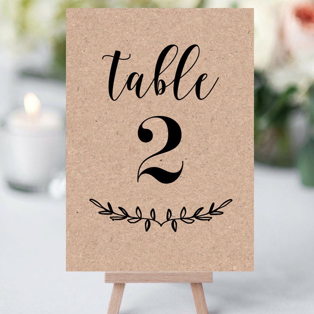 Rustic Table Numbers Template - INSTANT DOWNLOAD, 100% Editable, DIY ...