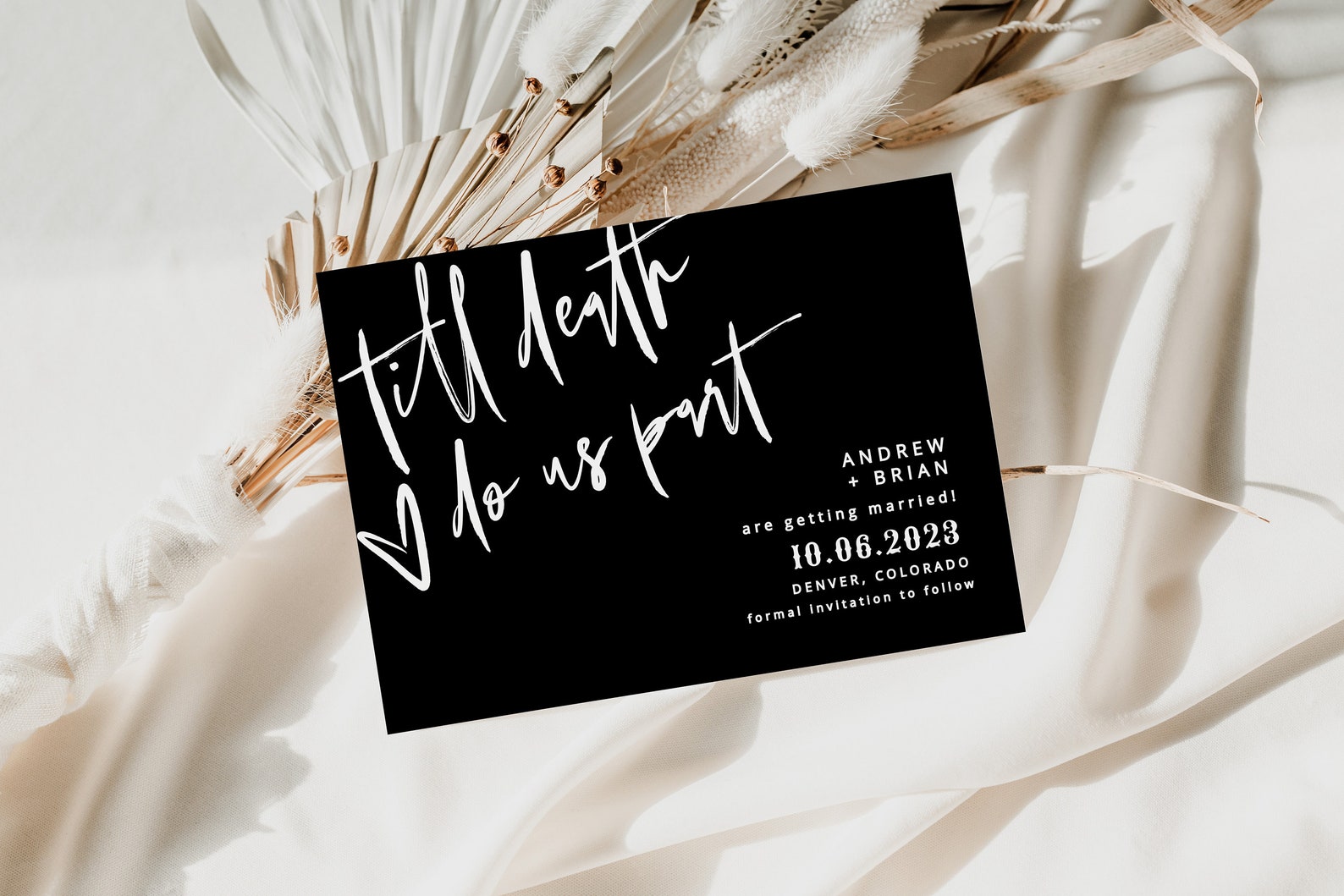 Halloween Save the Date Template Modern Black Save the Date - Etsy