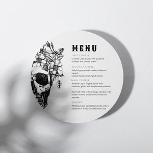 Skull Gothic Menu Editable Template, Let's Eat Halloween Menu, Gothic ...
