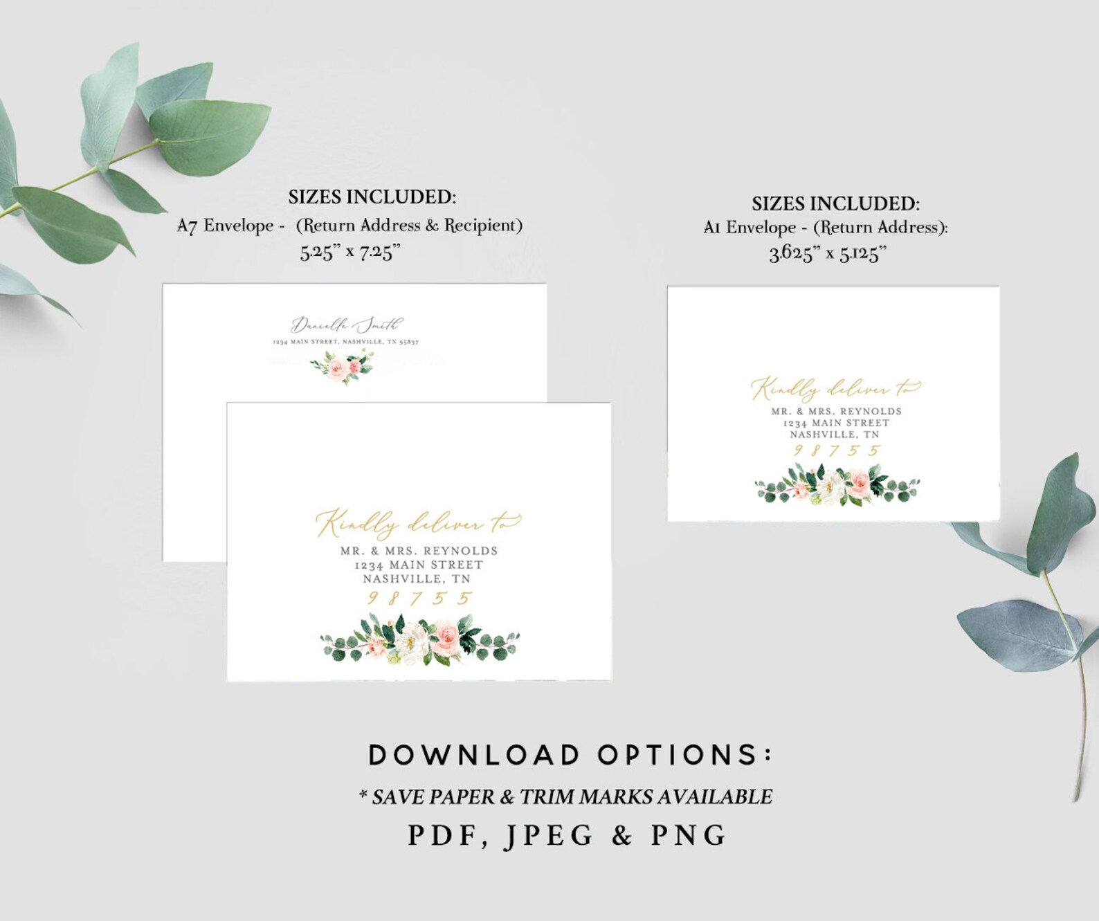 Wedding Address Template Envelope Template DIY Wedding | Etsy