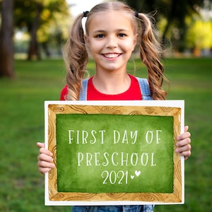 First Day of Preschool Sign, First Day of School Sign, Printable ...