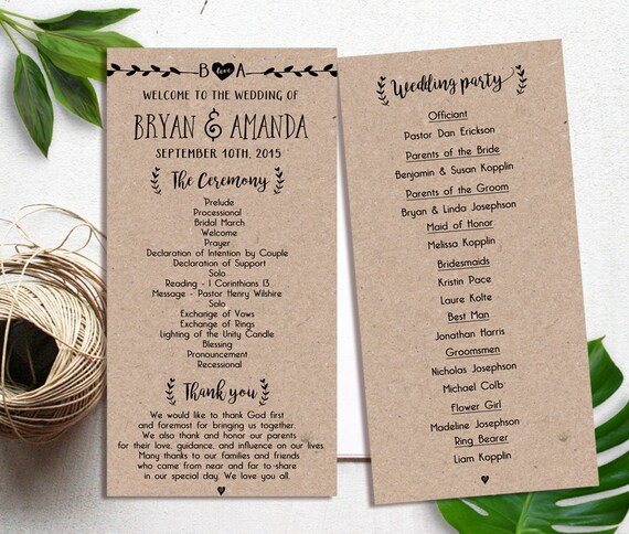 Wedding Program Thank You Examples