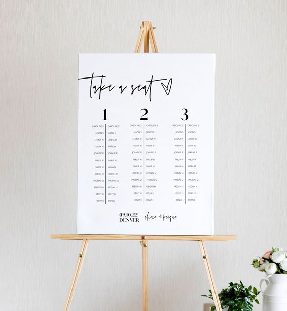 Banquet Seating Chart Template for Wedding Long Table Wedding - Etsy