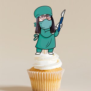 Surgeon Doctor Cupcake Toppers Graduation Printable, Anesthesiologist ...
