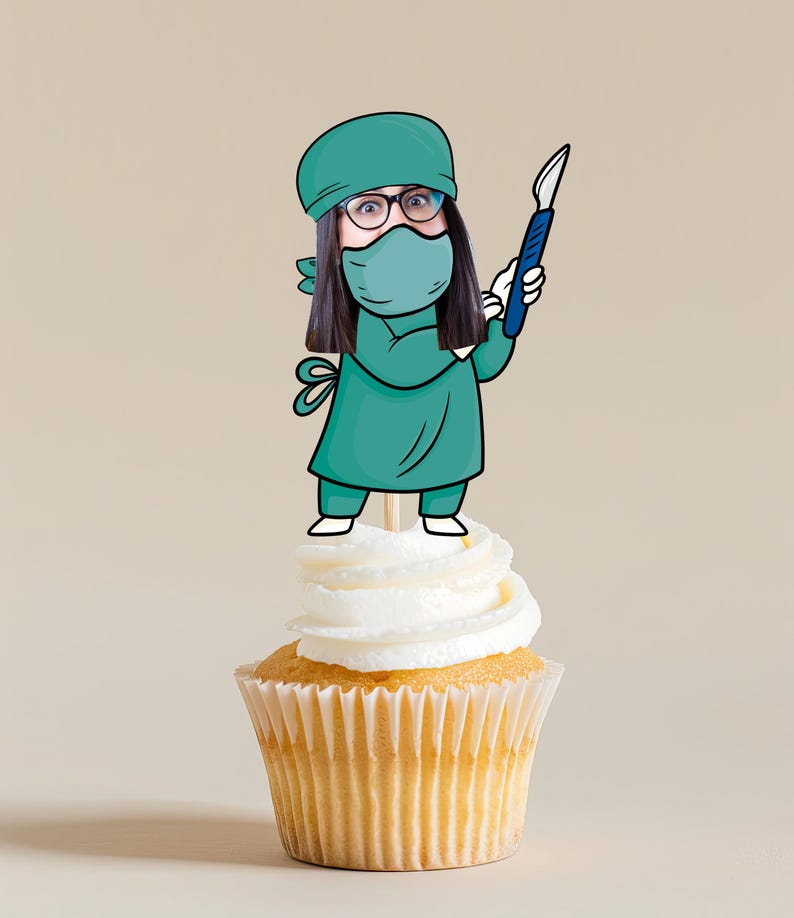 Surgeon Doctor Cupcake Toppers Graduation Printable, Anesthesiologist ...