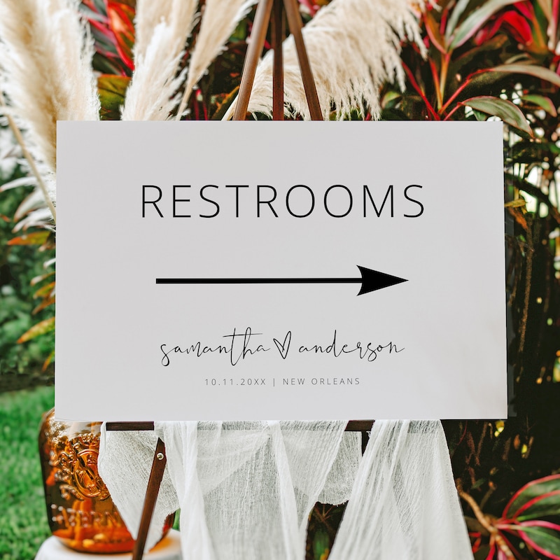 Restroom This Way Sign - Etsy