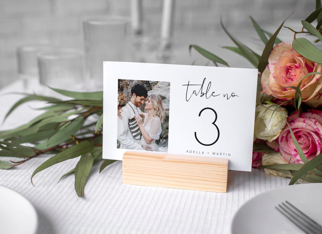 Horizontal Table Numbers Template, Wedding Table Number Template ...