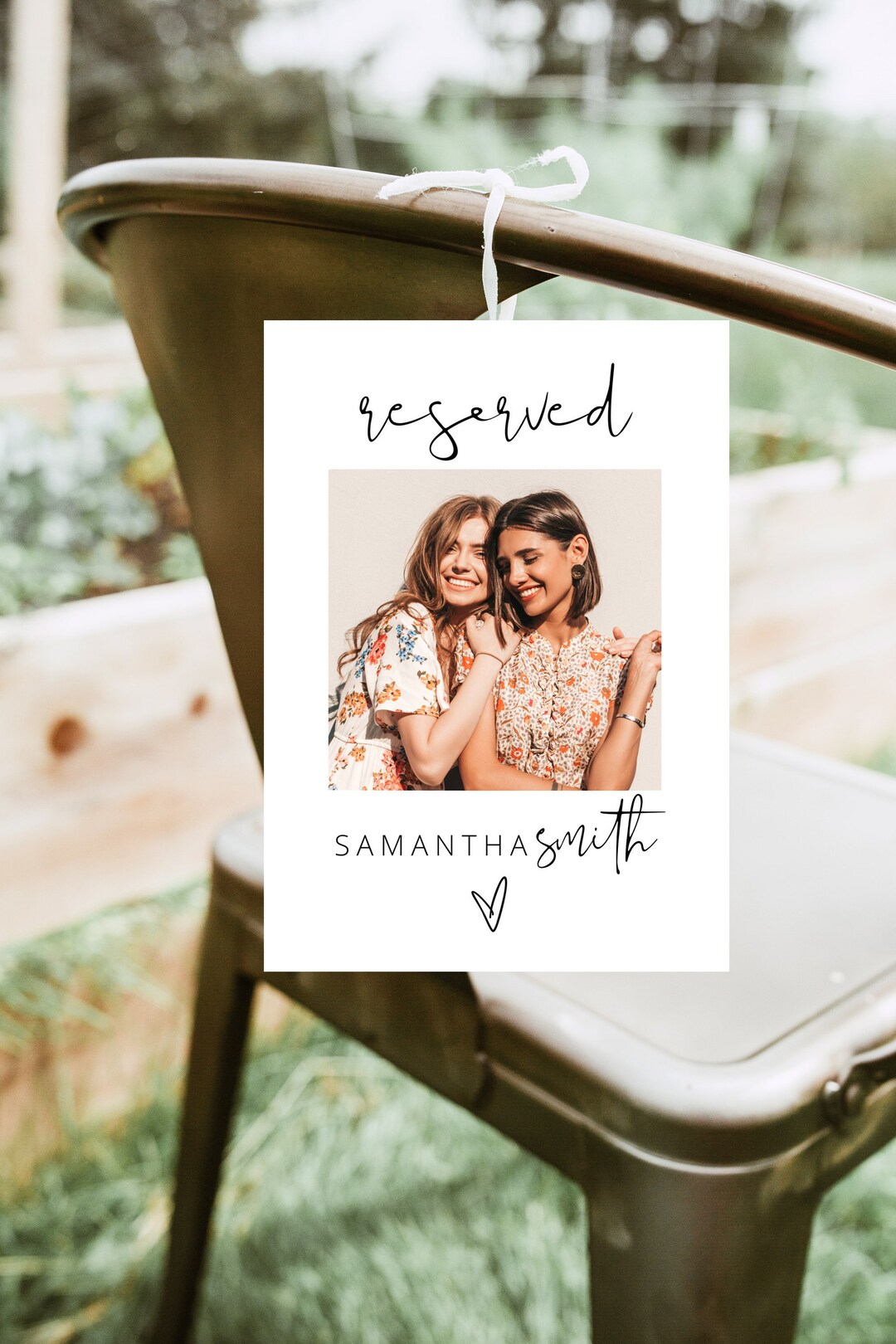 Wedding Photo Reserved Sign Template, Wedding Reserved Seat Chair ...