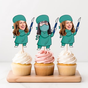 Surgeon Doctor Cupcake Toppers Graduation Printable, Anesthesiologist ...