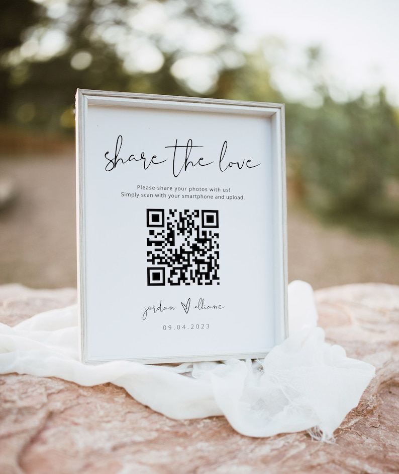 CIARA Share the Love QR Code Sign Photo Album Wedding Guest - Etsy