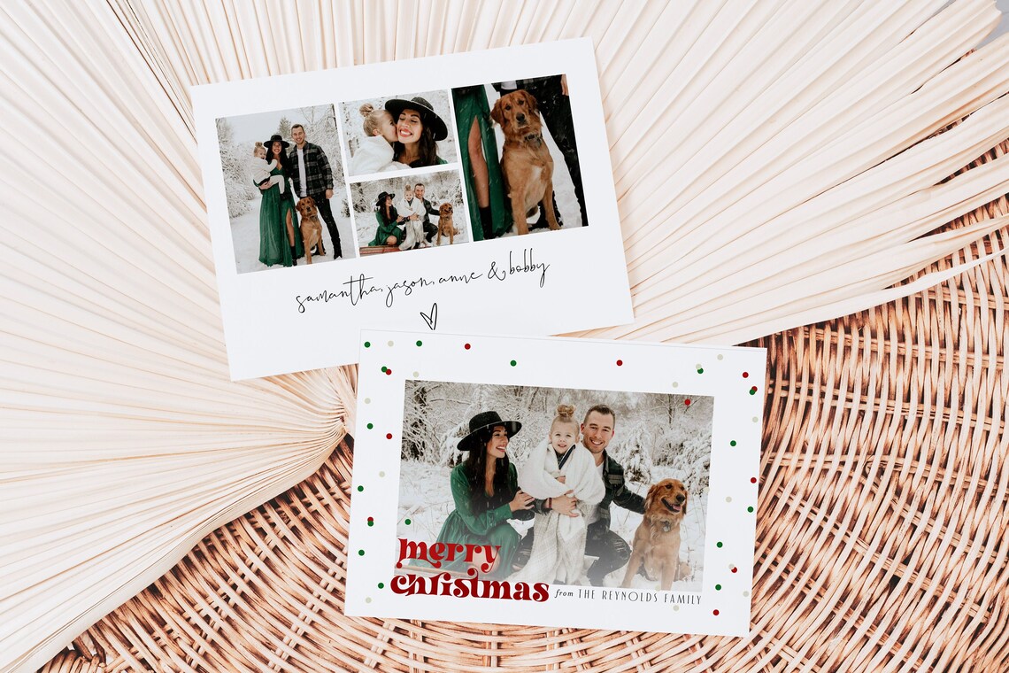 Editable Christmas Card Template Modern Christmas Card - Etsy