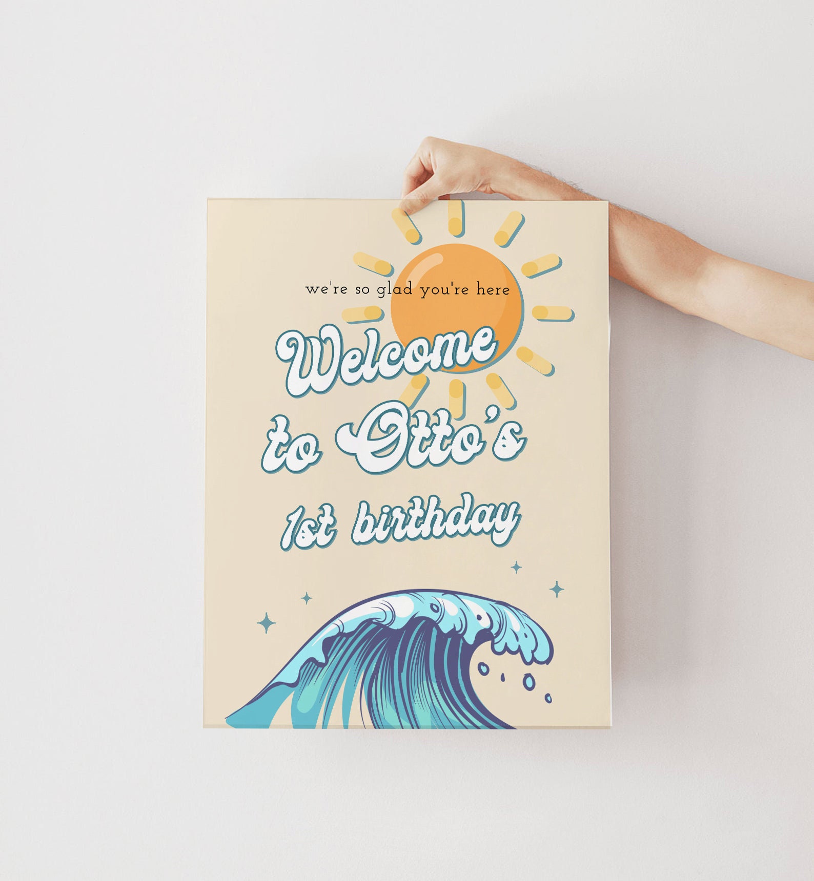 Big ONE Surf Birthday Welcome Sign Surf Birthday Welcome - Etsy