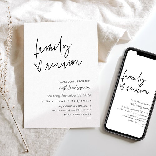 Family Reunion Invite Template Cousin Reunion Invitation - Etsy