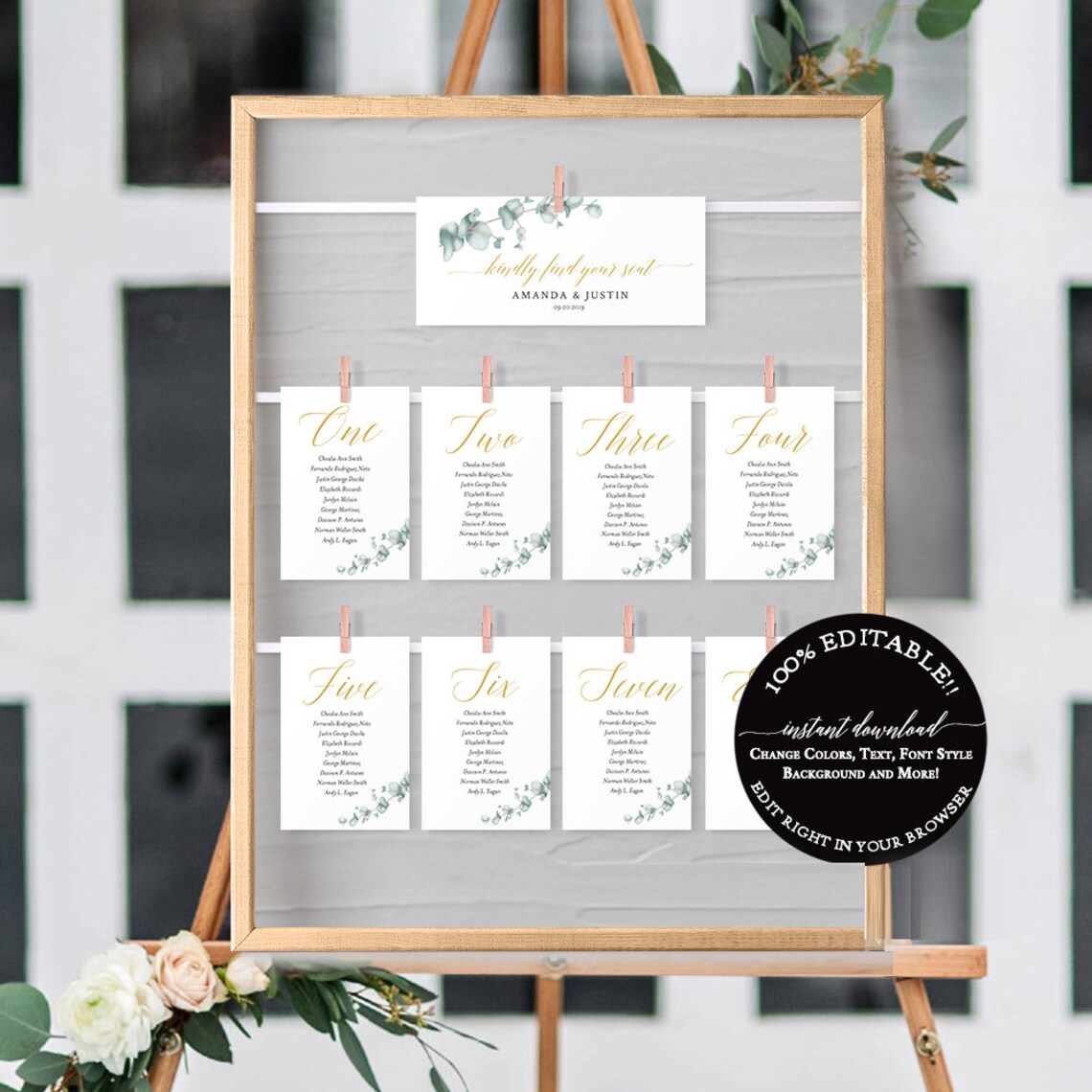 Wedding Seating Plan Template Hanging Seating Cards Seating - Etsy