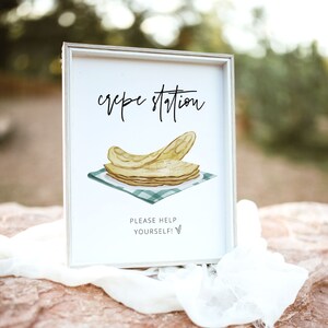 Crepe Wedding Bar Sign Template, Crepe Station Sign, Crepe Bar Sign ...