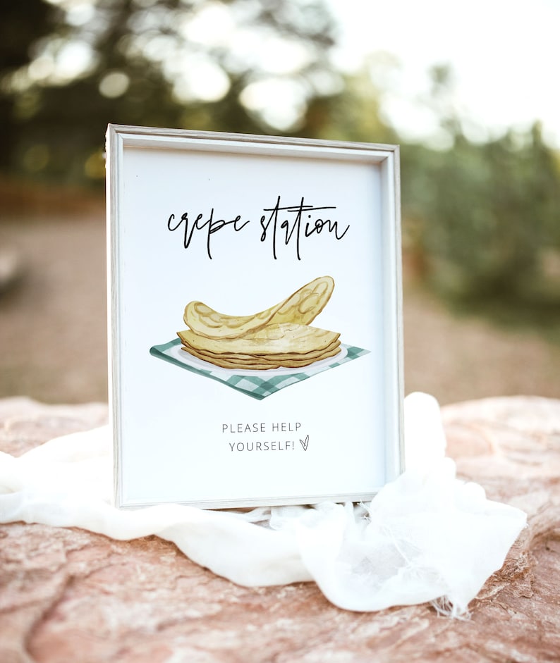 Crepe Wedding Bar Sign Template Crepe Station Sign Crepe Bar - Etsy