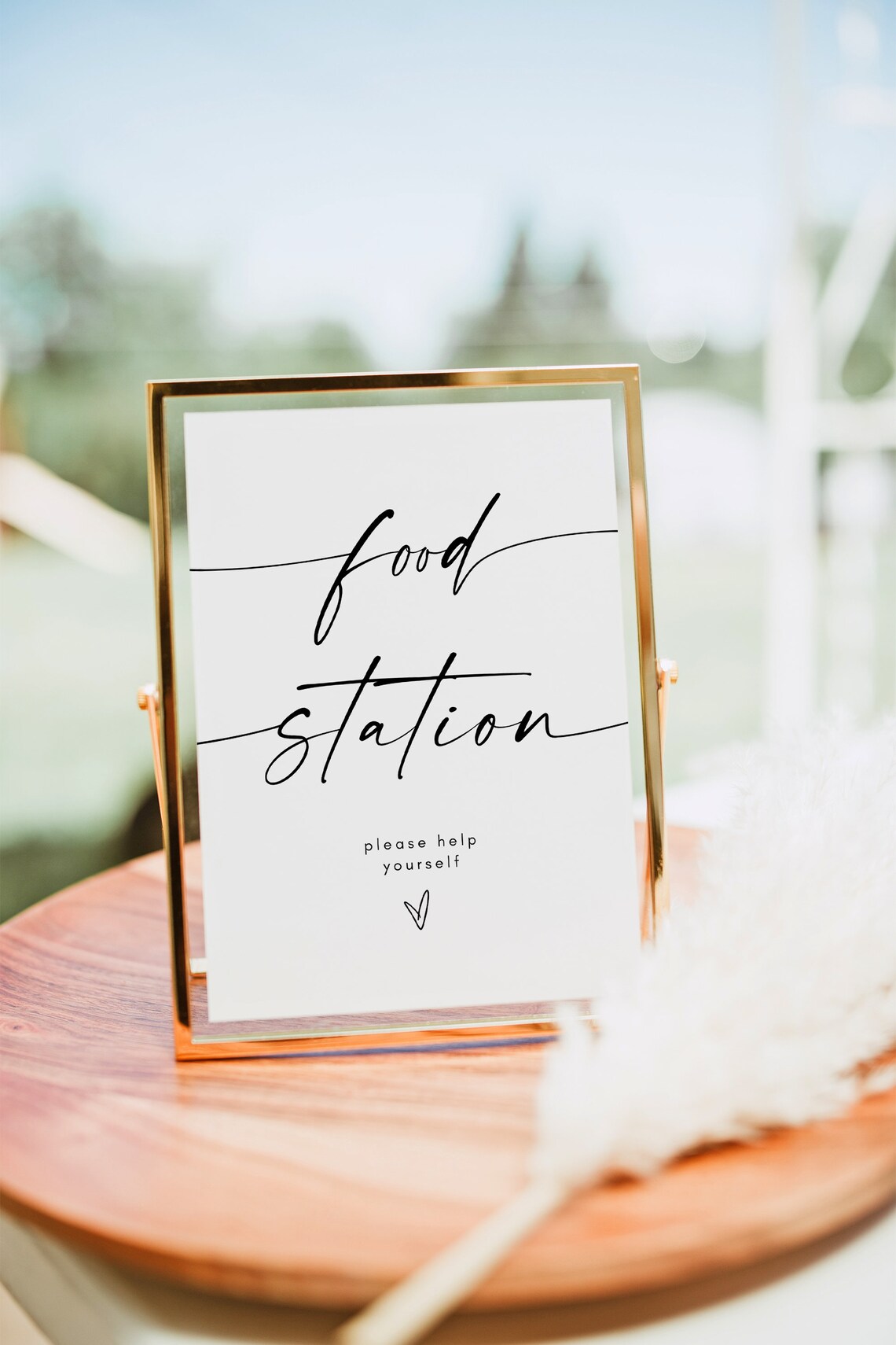 Minimalist Food Station Sign, Wedding Food Station Sign Template, Food ...