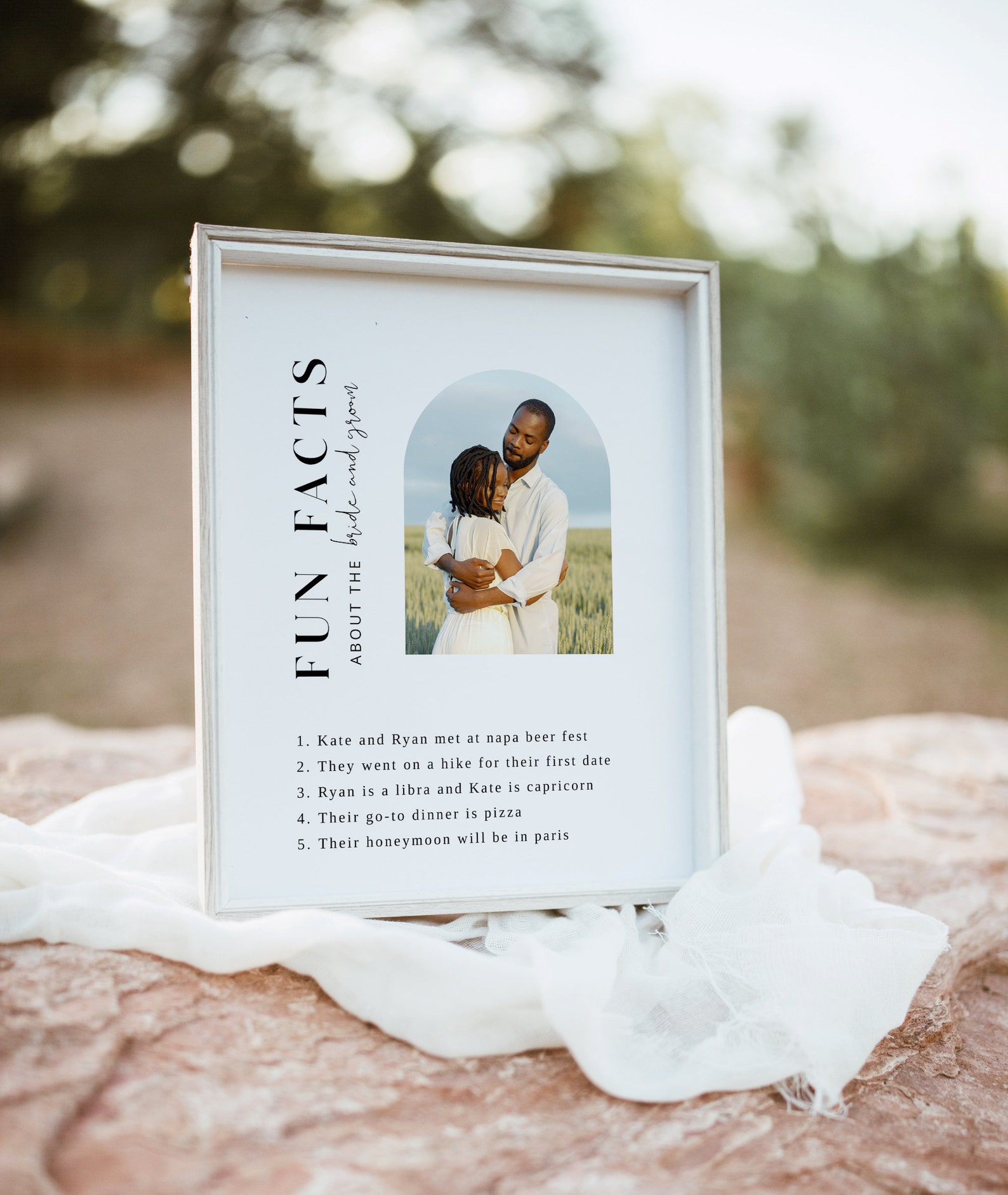 Wedding Fun Facts Template, Fun Facts Cards for Wedding, Wedding Bar ...