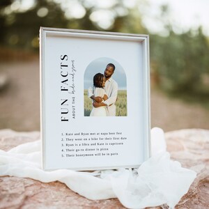 Wedding Fun Facts Template, Fun Facts Cards for Wedding, Wedding Bar ...