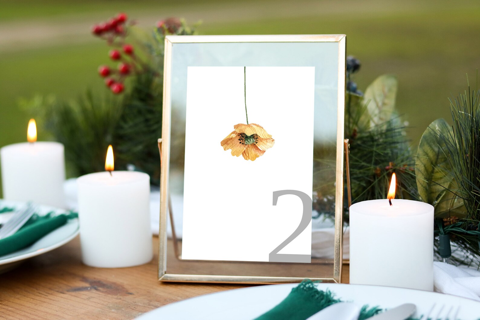 Pressed Flowers Wedding Table Numbers, Boho Wildflower Table Cards ...