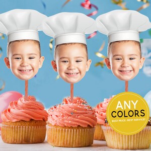 Chefs Hat Cupcake Toppers, Chef's Hat Baker Party Birthday Cupcake ...