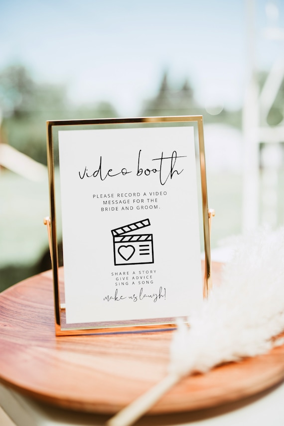 Video Booth Wedding Sign Template Video Guestbook Sign - Etsy